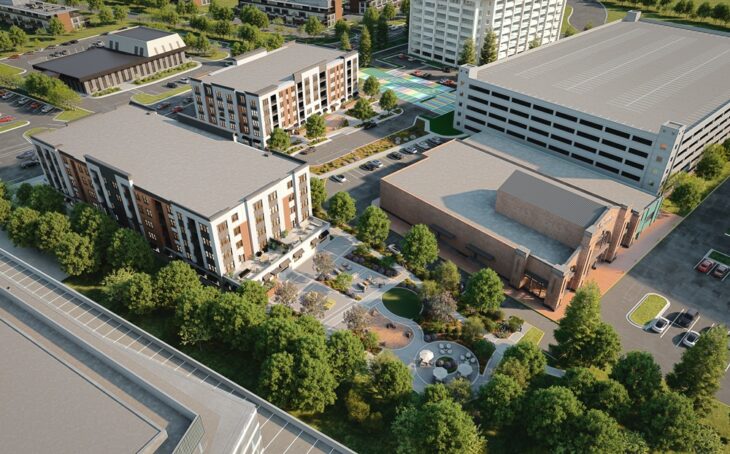 Construction underway on Flats at Tysons condos behind Patsy’s American ...