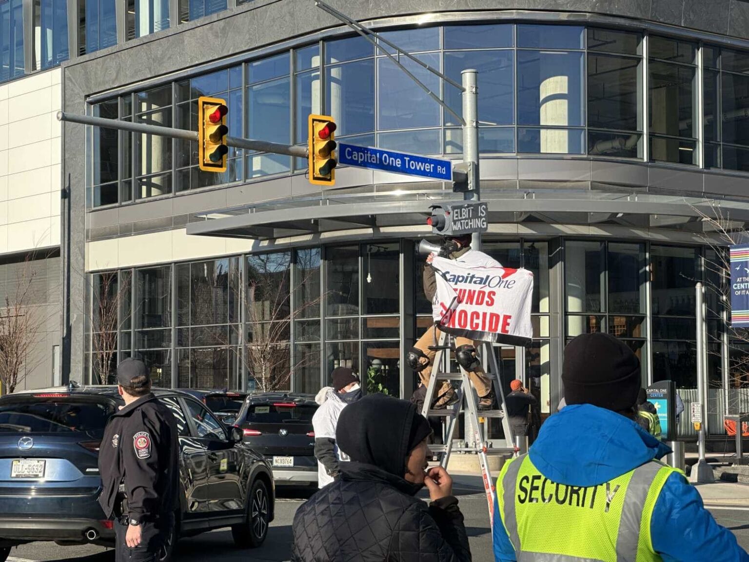 BREAKING: Protestors blockade Capital One Center in Tysons | FFXnow