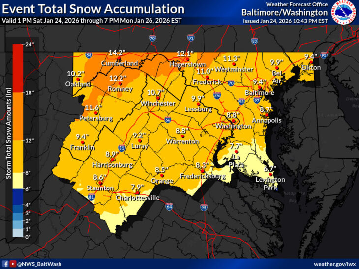 Fairfax County urges residents to stay off roads as snow turns into ...